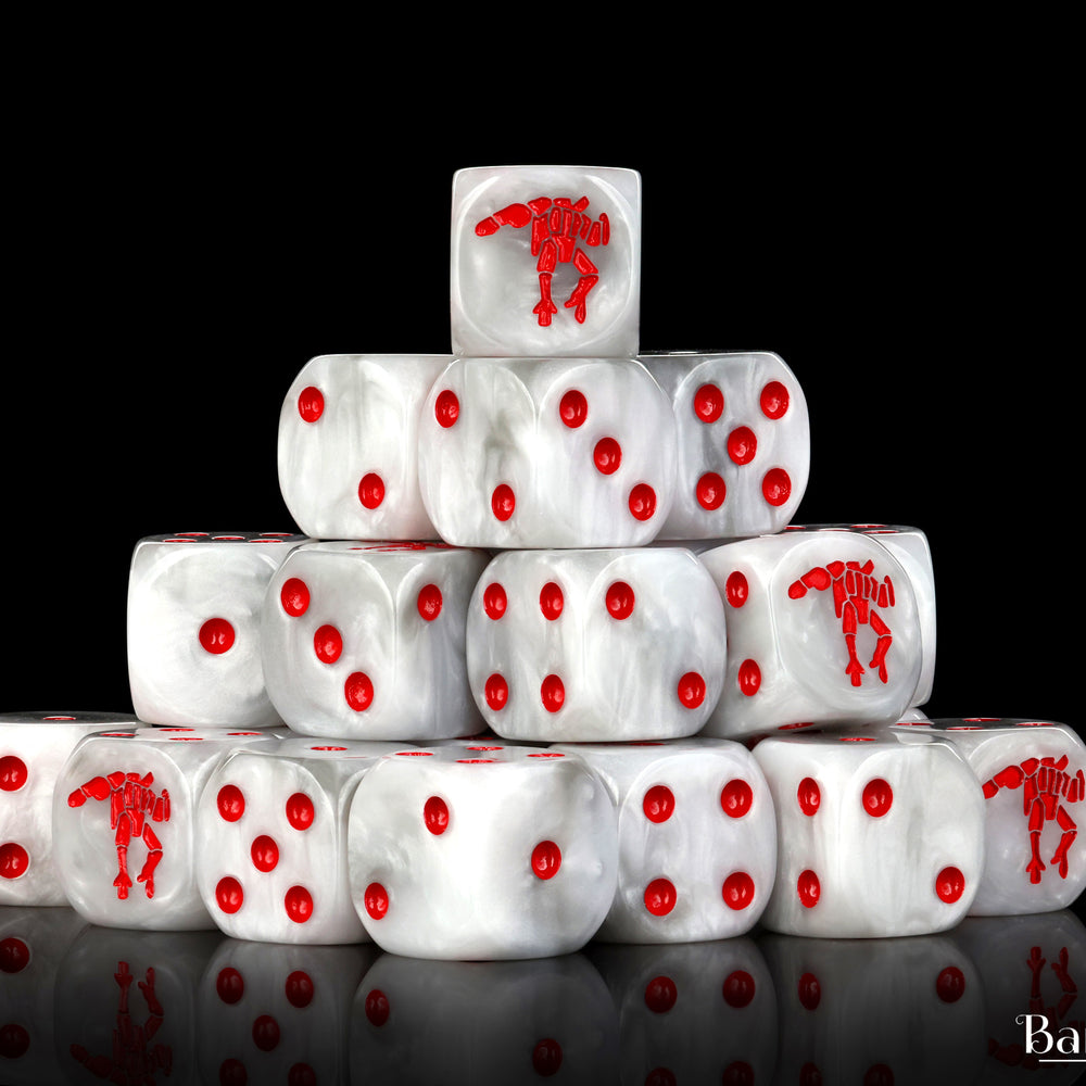 Crisis Robot, White 16mm Dice – BaronOfDice