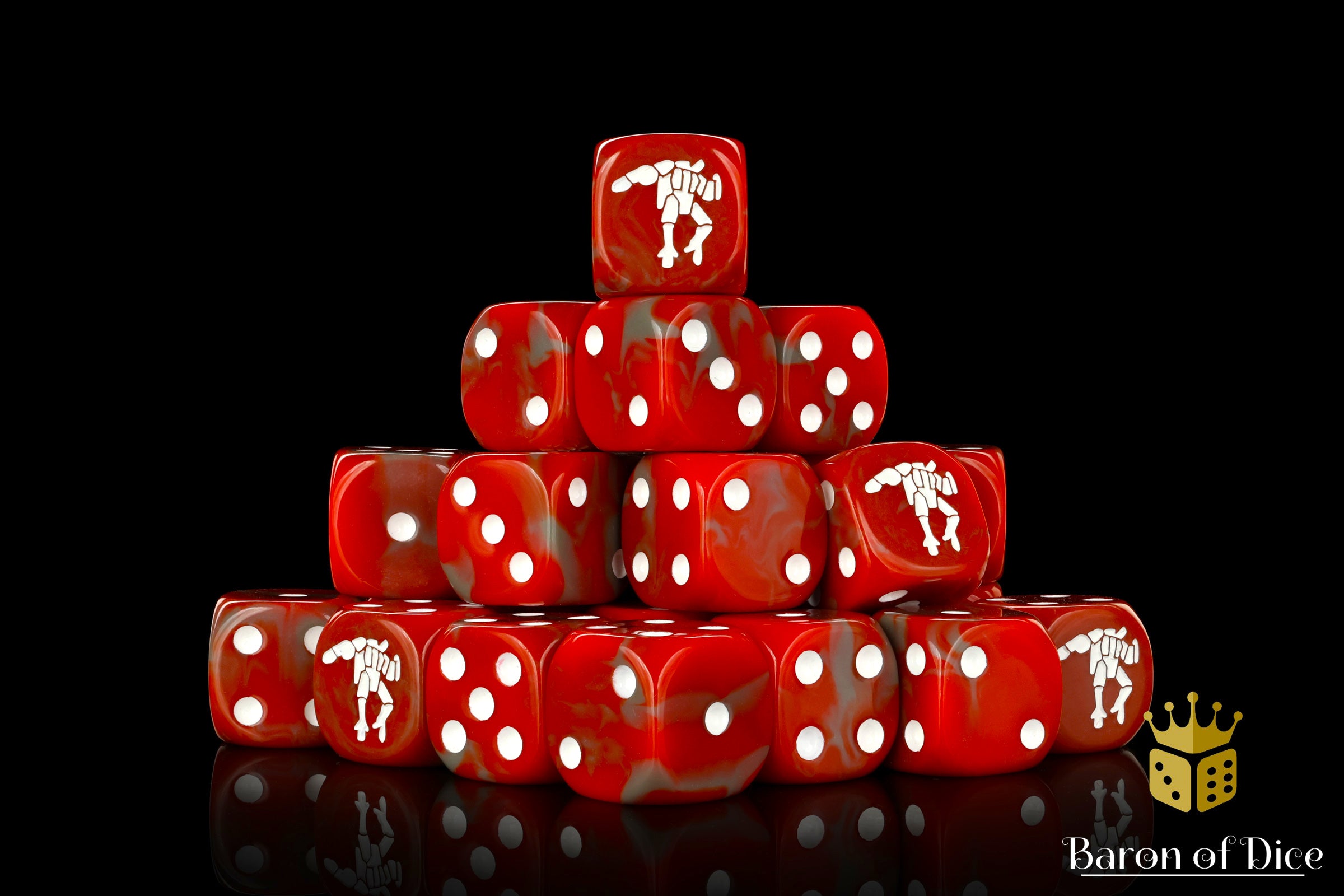 Crisis Robot, Red 16mm Dice – BaronOfDice