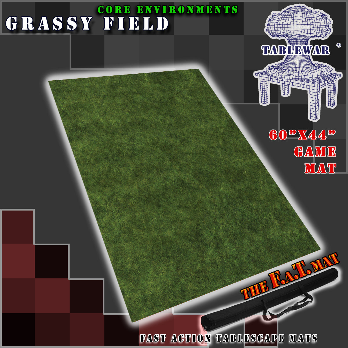 60x44" Grassy Field F.A.T. Mat Battle Gaming Mat