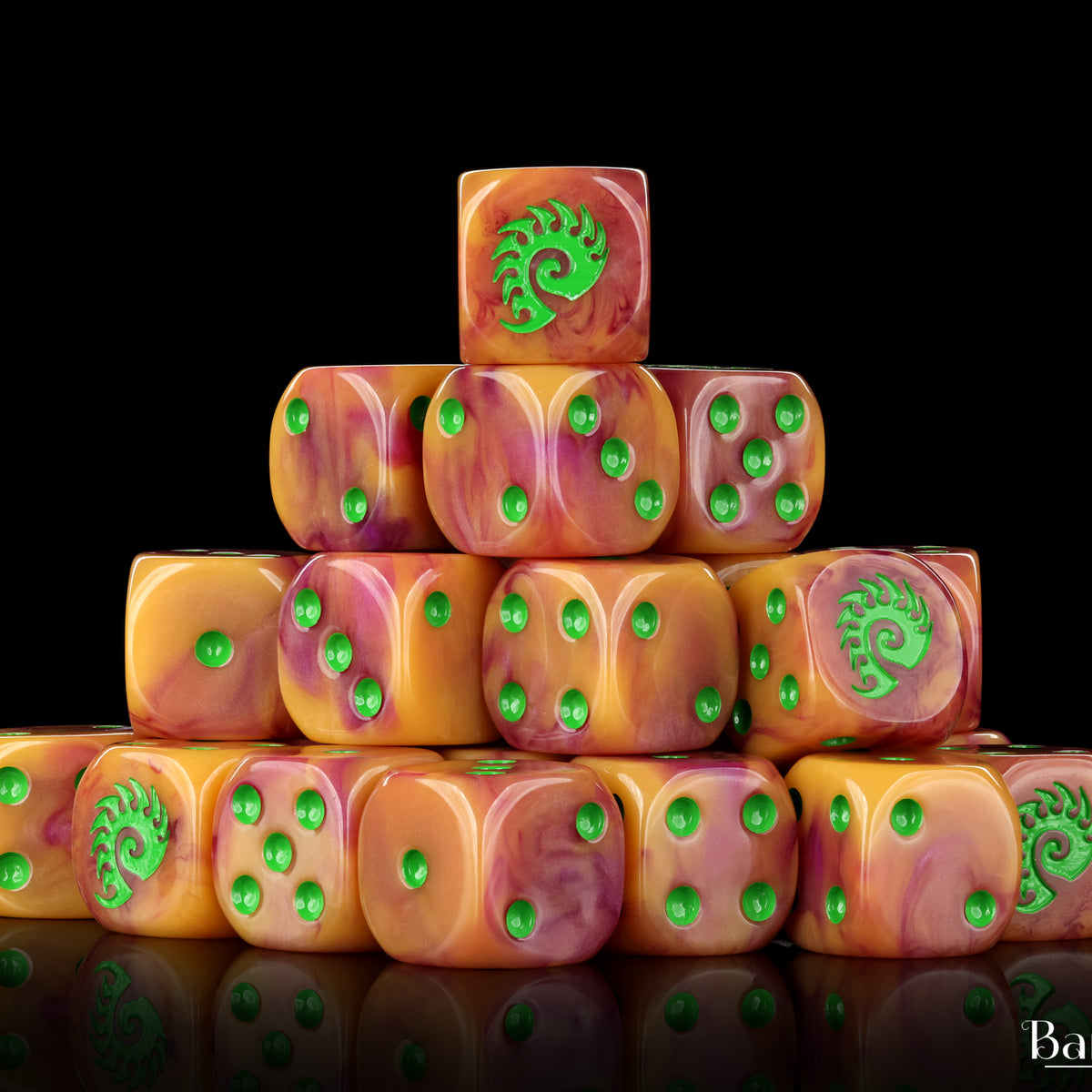 Alien Dice - Orange & Green | Baron of Dice | Wargames & More