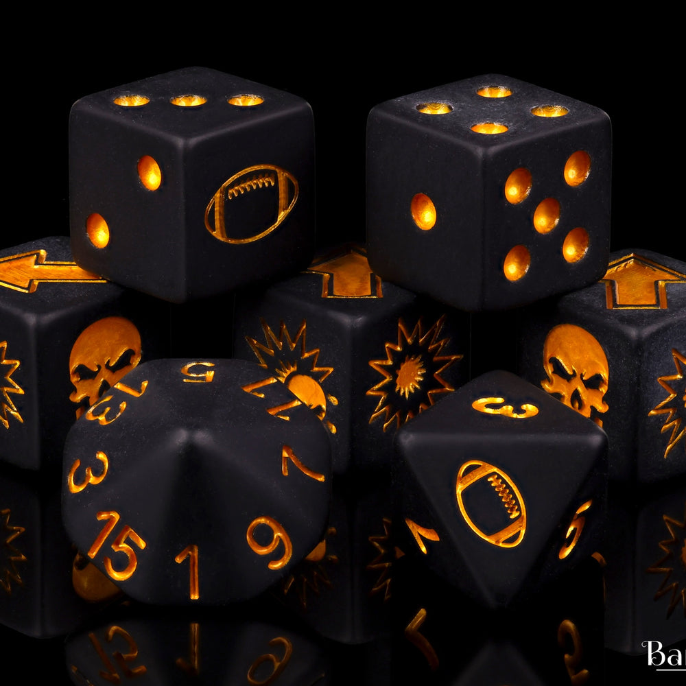 Matte Black, Football Dice Sets – BaronOfDice