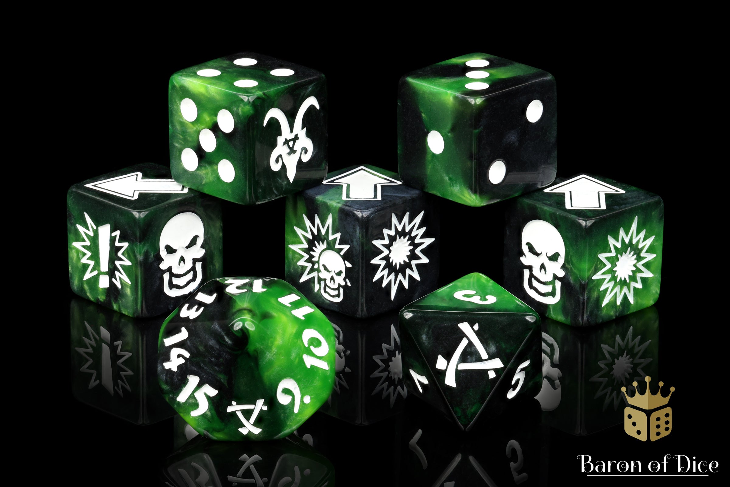 Warp Green, Football Dice Sets – BaronOfDice