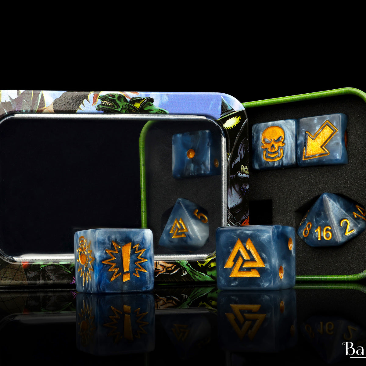 Titanium - Bloody Football Dice (Set of 7)
