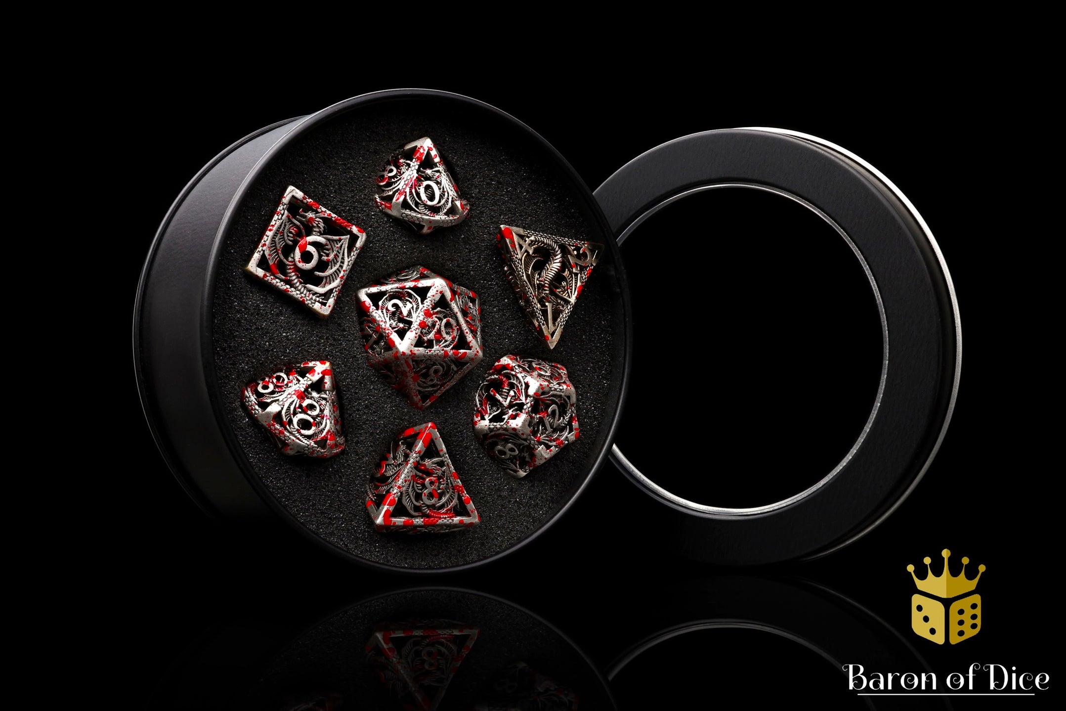 Bloody Dragon Metal RPG Dice | Baron of Dice | Wargaming & More