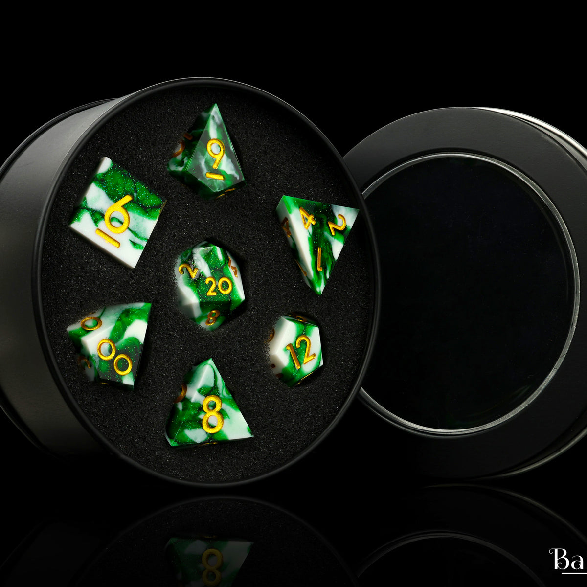 Emerald Sharp Dice Set | Baron of Dice | RPG Sets