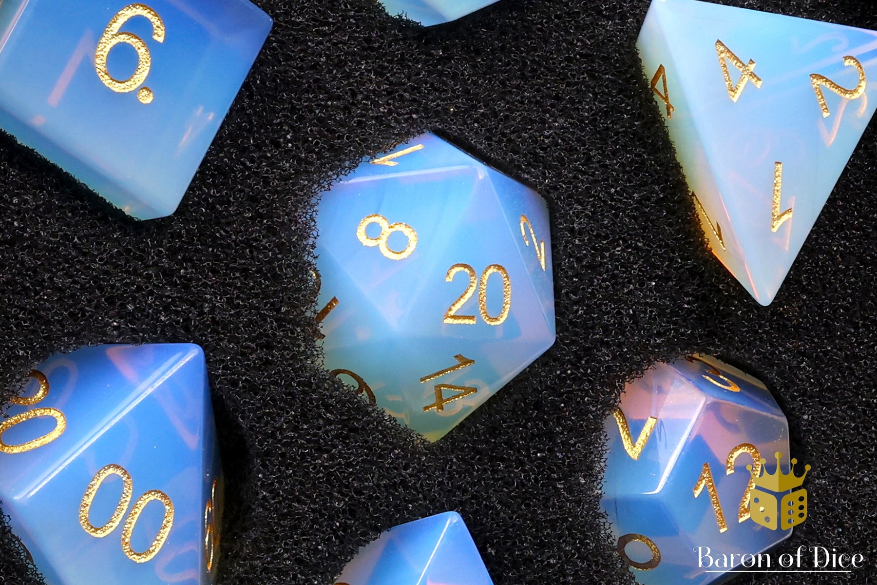 Natural Opal, Sharp Edge, Gemstone Dice Set – BaronOfDice