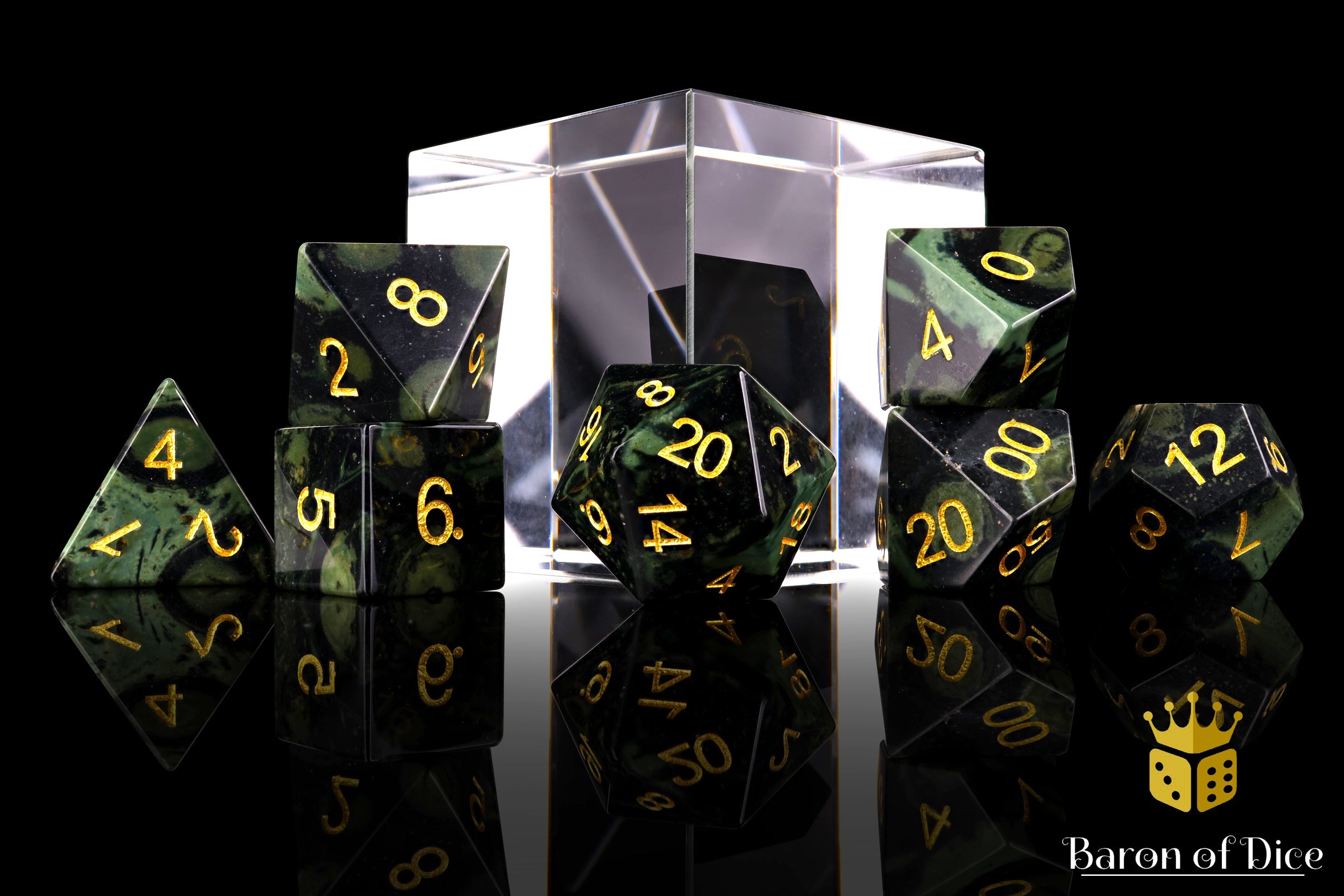 Natural Warp Stone, Sharp Edge, Gemstone Dice Set – BaronOfDice
