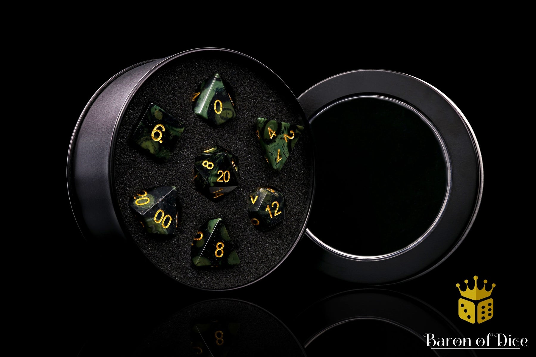 Natural Warp Stone, Sharp Edge, Gemstone Dice Set – BaronOfDice