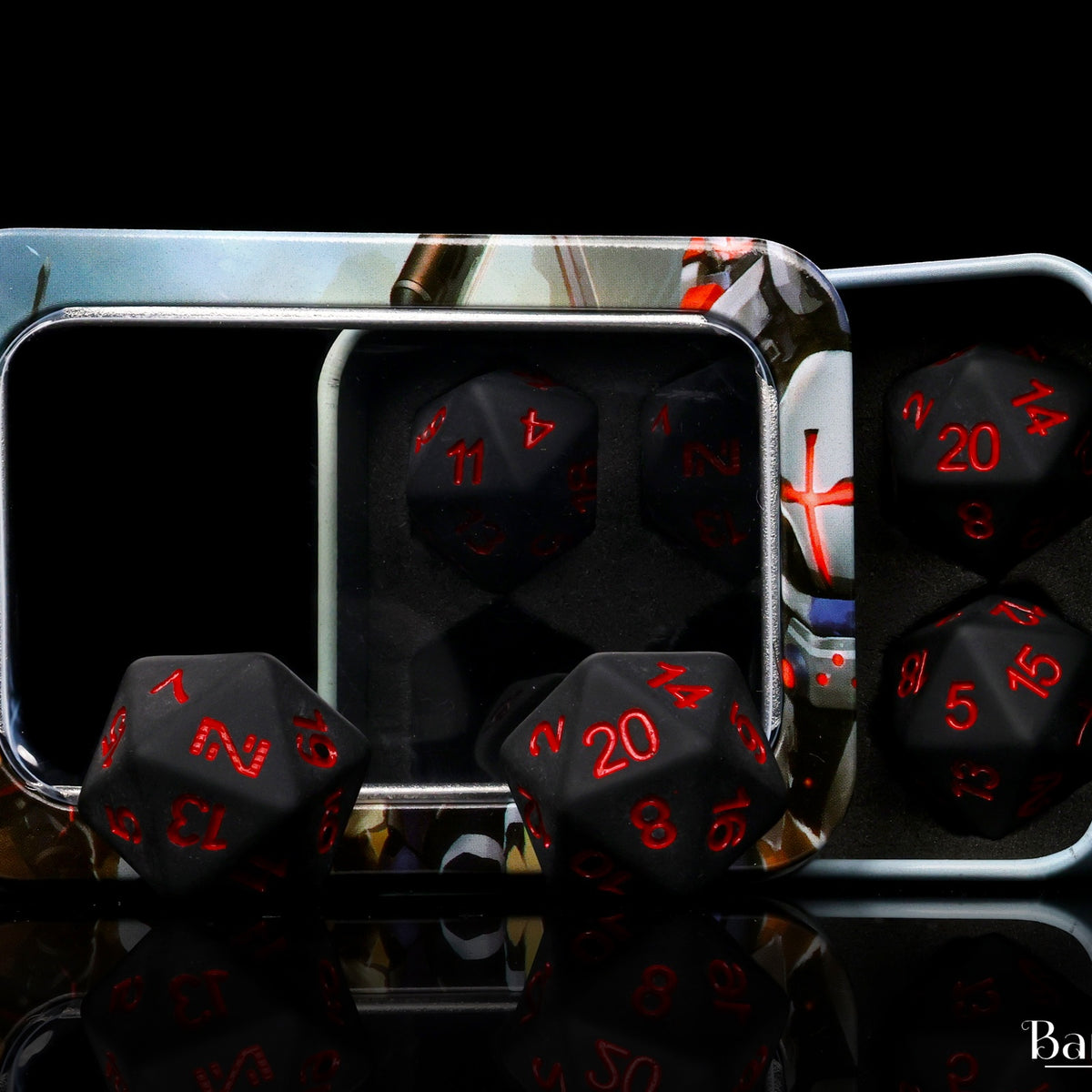 Infinity: N5 Dice | Matte w/ Blood Red | Baron of Dice