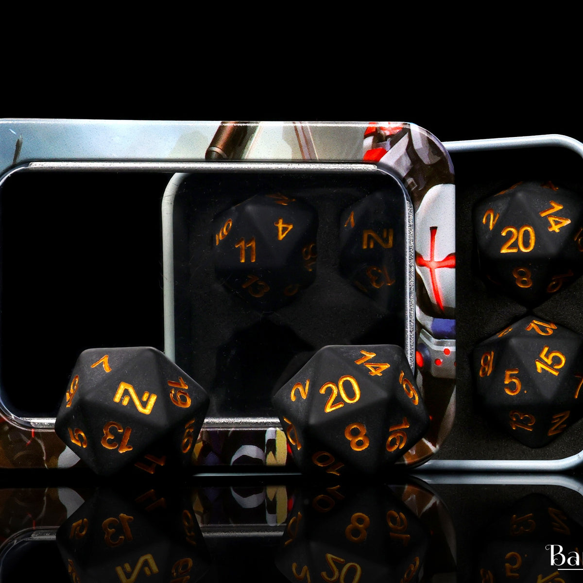 Infinity: N5 Dice | Matte w/ Gold | Baron of Dice