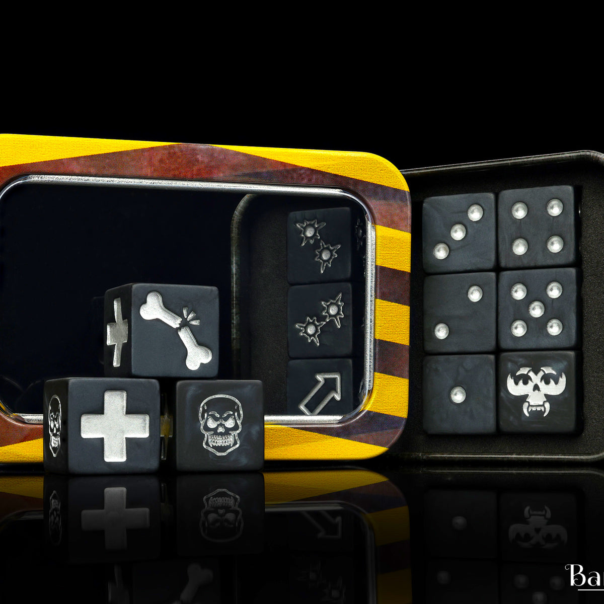 Black Assassin Dice - Skirmish Set | Baron of Dice | 16mm Dice Set