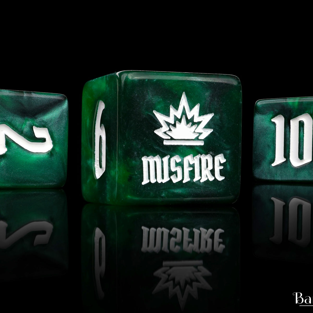 Warp Green Artillery - Single Die | Baron of Dice | 16mm Dice Set