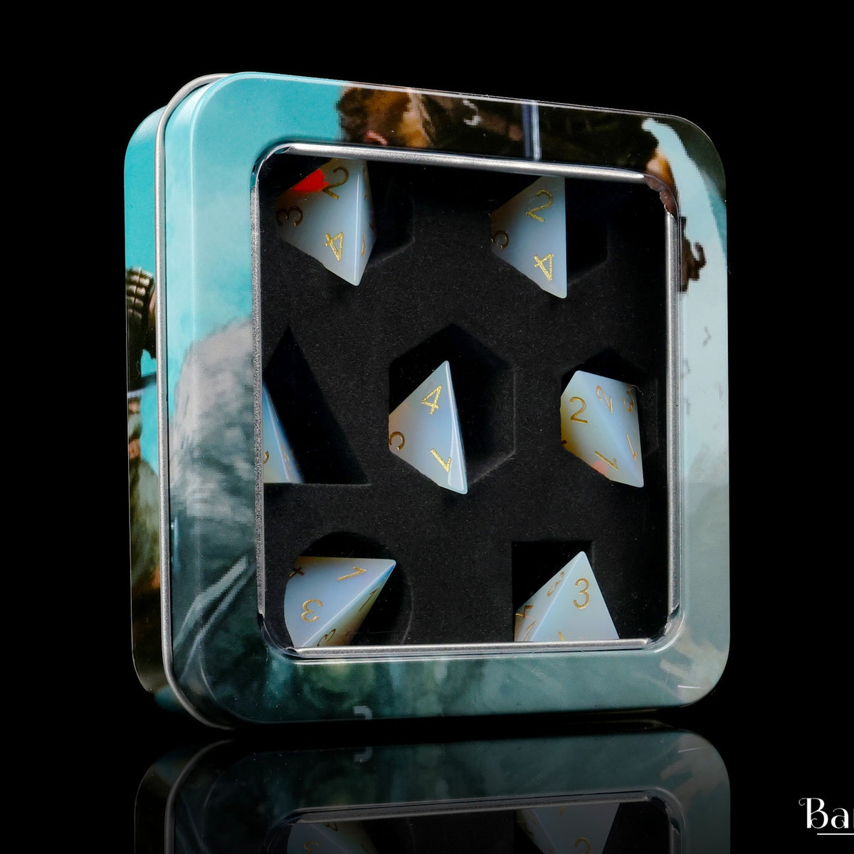 Opal Gemstone - Moonstone Dice | Baron of Dice | RPG Sets