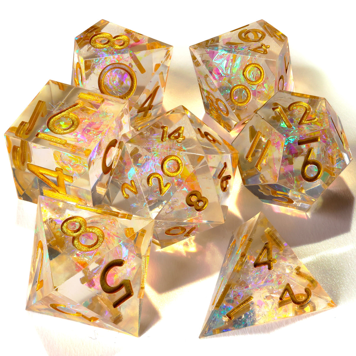 Shiny Like a Diamond! Sharp Edge RPG Dice Set | Baron of Dice