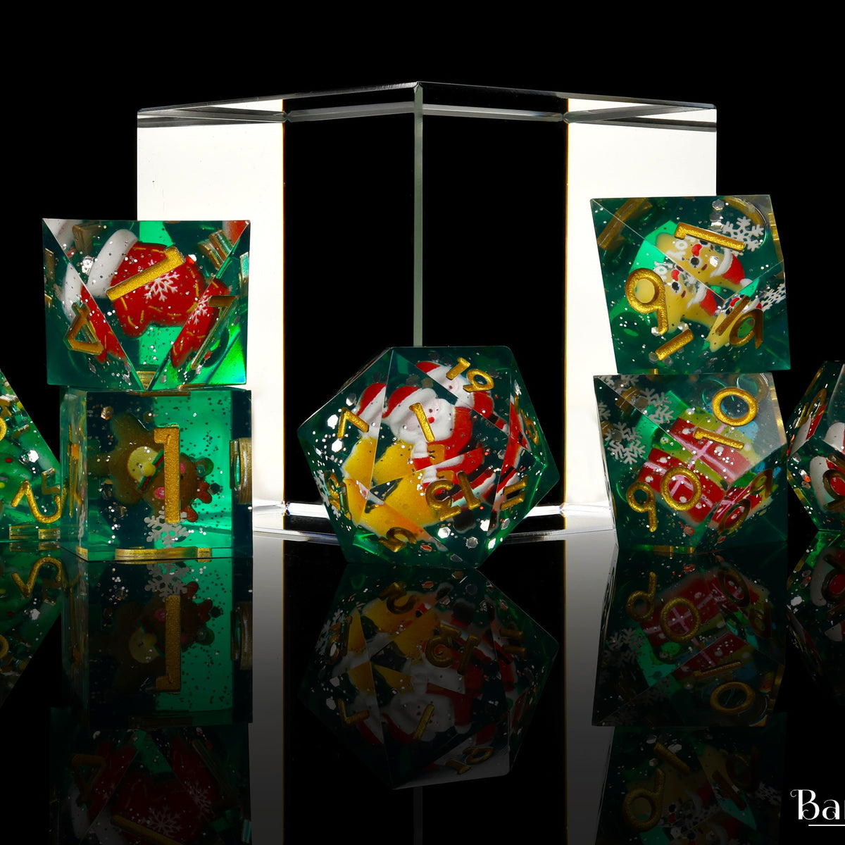 Christmas Rumble Sharp Corner Dice Set | Baron of Dice | RPGs