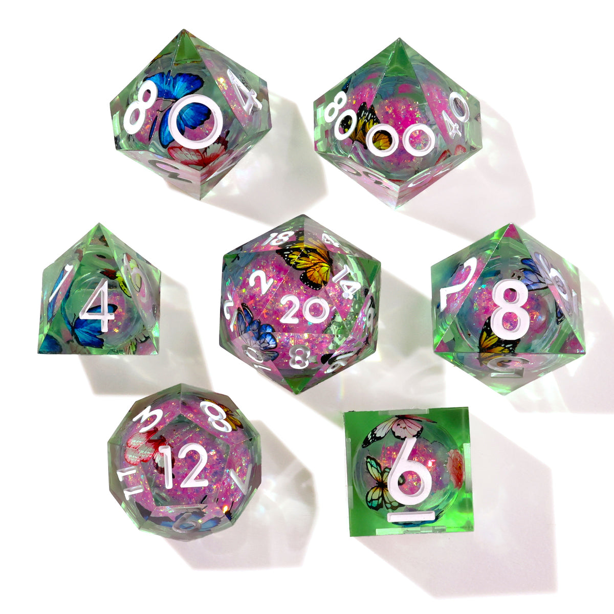 Summer Butterfly Liquid Core RPG Dice | Baron of Dice | RPGs