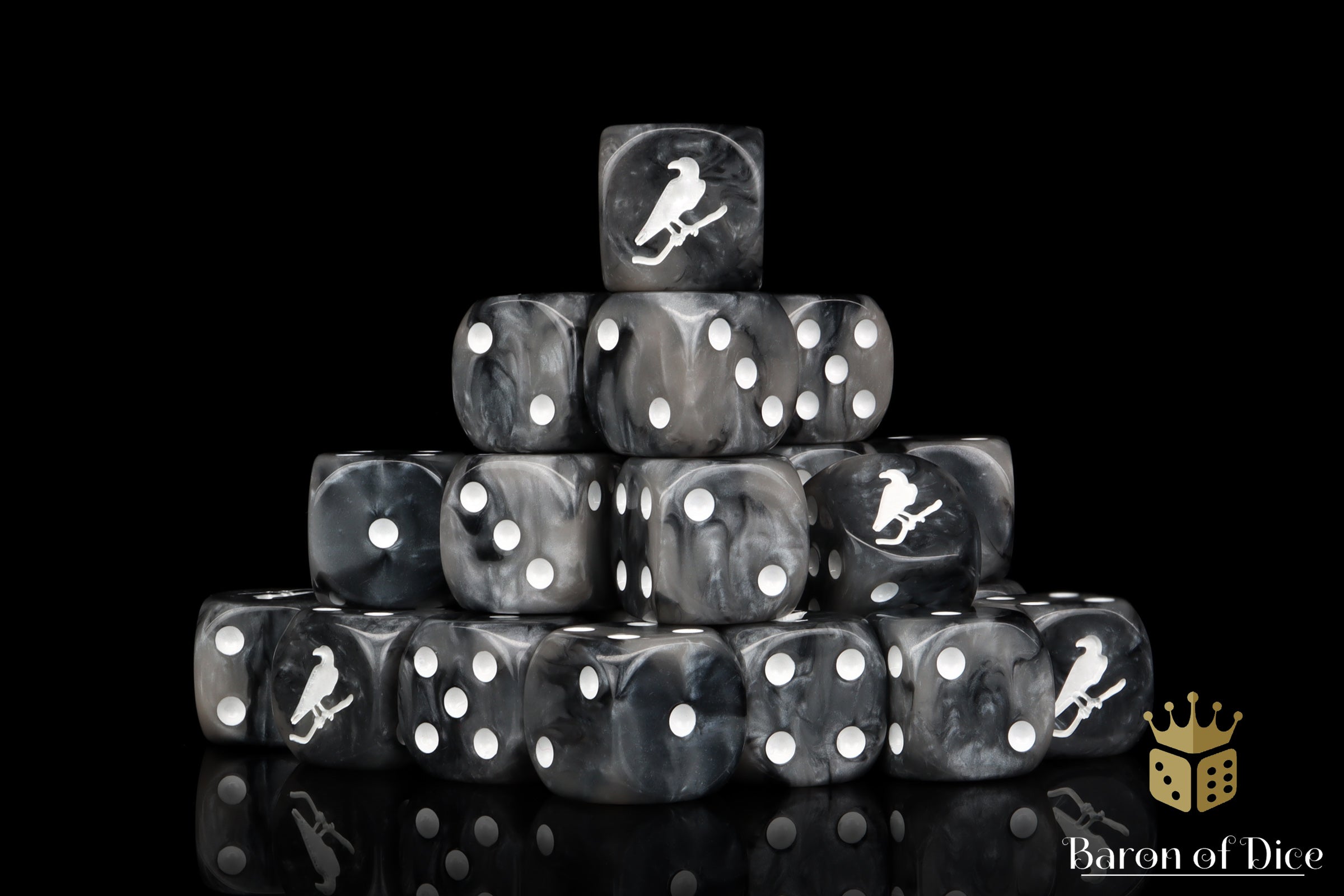 Black Crow 16mm Dice – BaronOfDice
