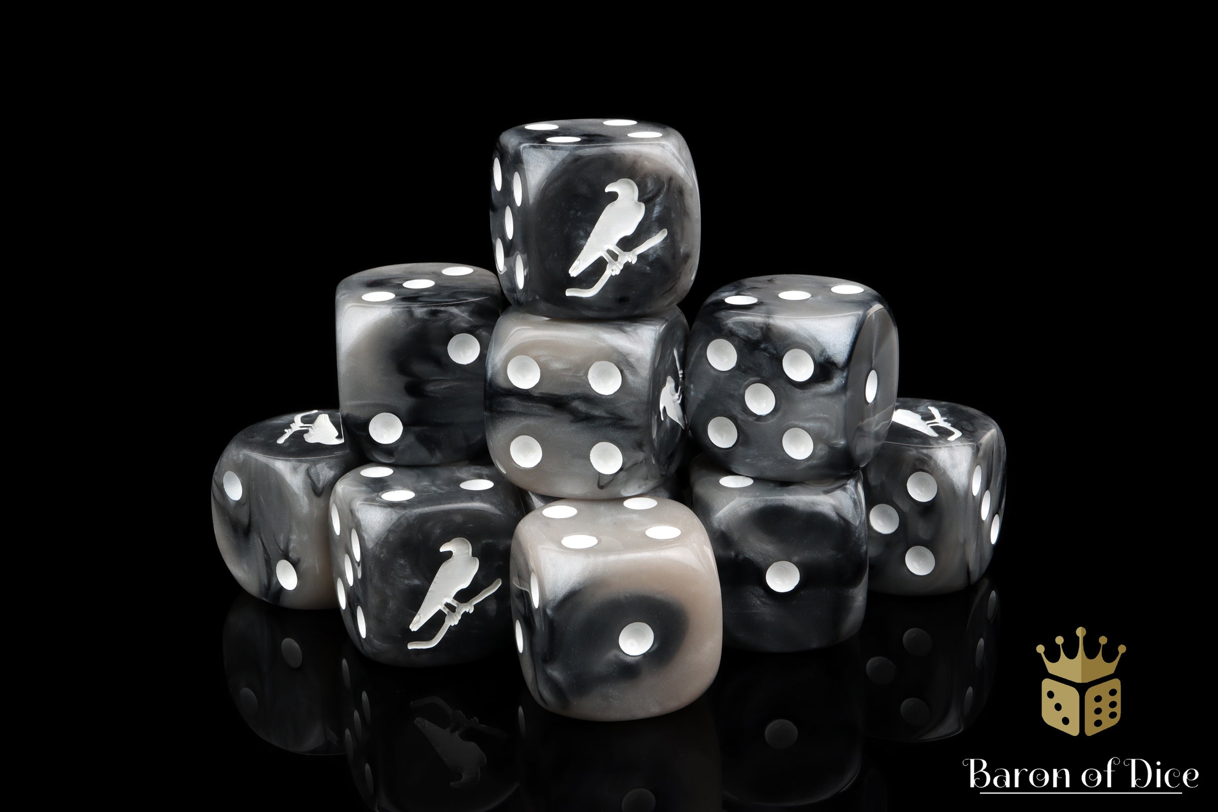 Black Crow 16mm Dice – BaronOfDice